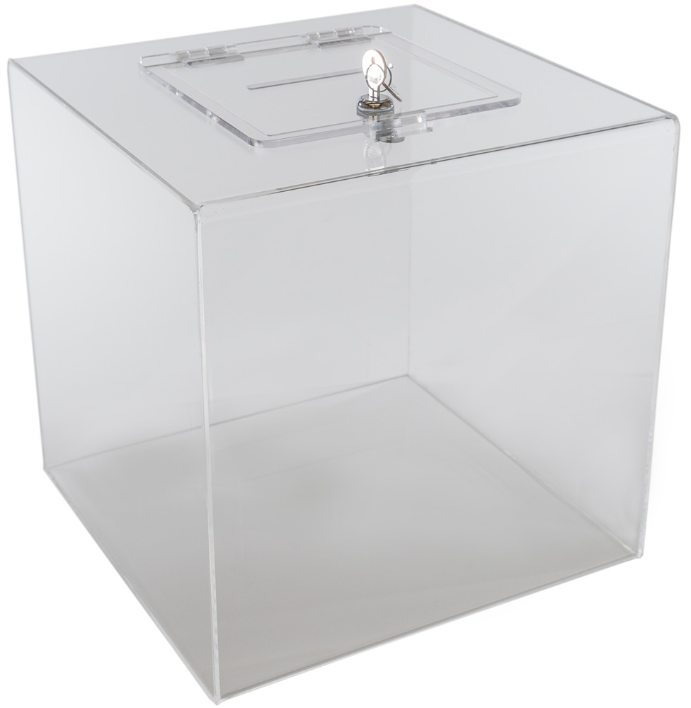 Pal Group » Draw Box 12" W x 12" D x 12" H, slit opening, hinge and ...